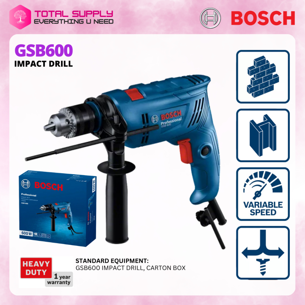 BOSCH GSB600 PROFESSIONAL IMPACT DRILL | 06011A03L0 | Shopee Malaysia