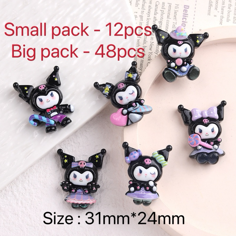 10，50pcs/pack Mix Resin Flatback Glossy Kuromi DIY Accessory 亮面库鲁米DIY饰品 ...