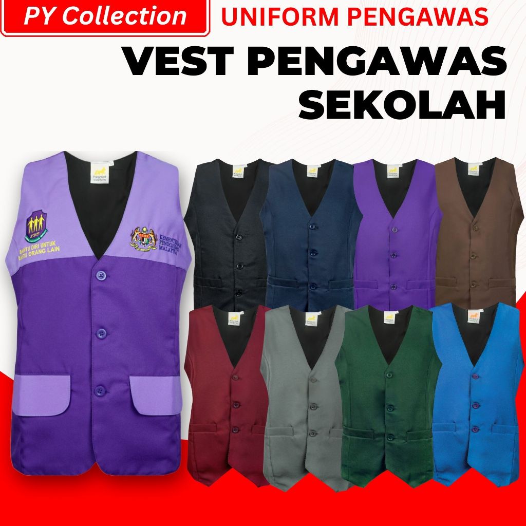 VEST PENGAWAS READY STOCK / VEST SEKOLAH RENDAH DAN MENENGAH | Shopee Malaysia