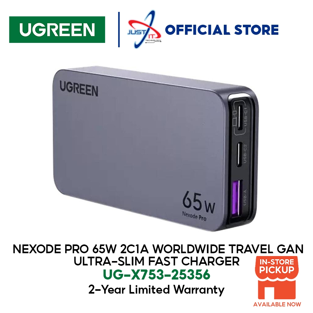 UGREEN NEXODE PRO 65W 2C1A WORLDWIDE TRAVEL GAN ULTRA-SLIM FAST CHARGER - (UG-X753-25356 ...