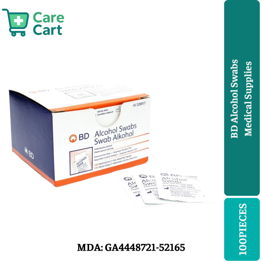 BD Alcohol Swabs 100 pcs/box (70% Isopropyl Alcohol) | Shopee Malaysia