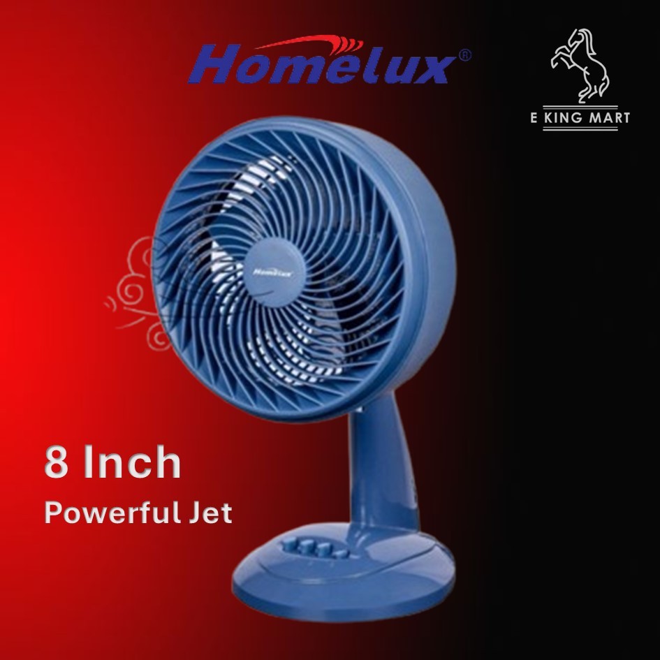 Powerful TURBO HOMELUX Table Fan 8" HTF-208PW Jet Air Circulation Fan ...