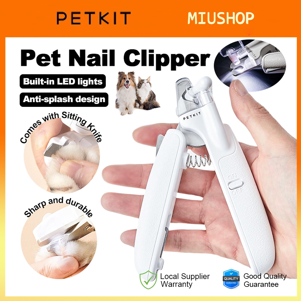 PETKIT Nail Clipper LED Pet Cat Dog Safety Prevent Clipping Nail Blood ...