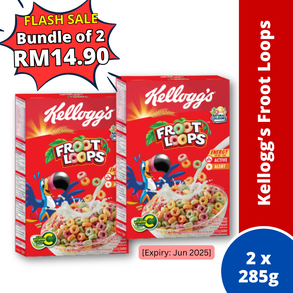Kellogg's Froot Loops Cereal (285g) [Expiry 13 June 2025] | Shopee Malaysia