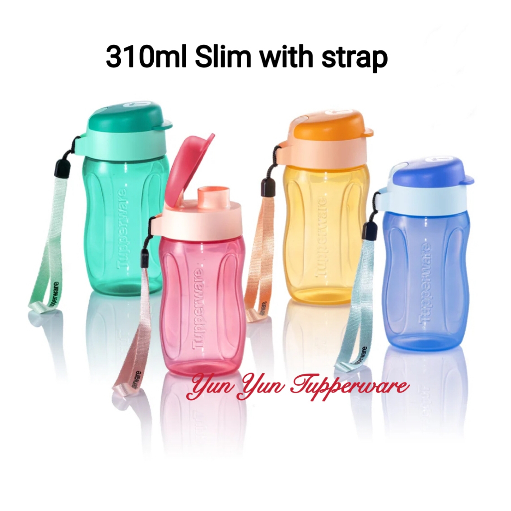 Tupperware Slim Eco Bottle 310ml (1 PC / 4 PCS) - Oren / Red / Blue ...