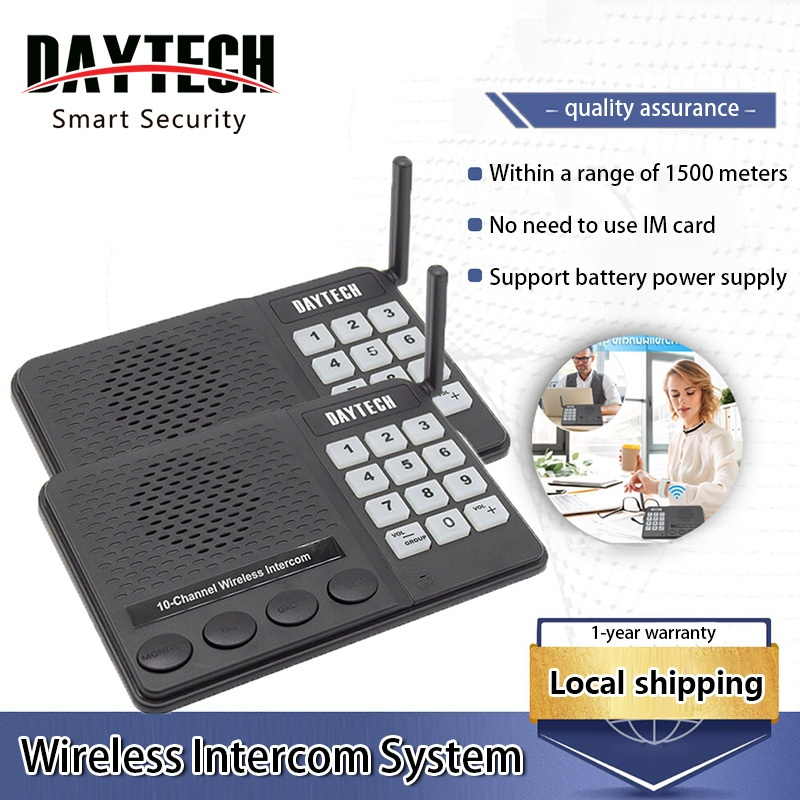 Daytech Wireless Intercom System For office Dual Way walkie talkie 27 Channel 1KM Hotel/home 对讲机 ...