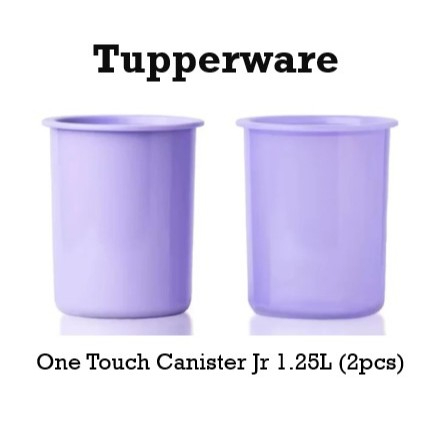 Tupperware One Touch Canister Junior 1.25L (2pc) Light Purple | Shopee ...