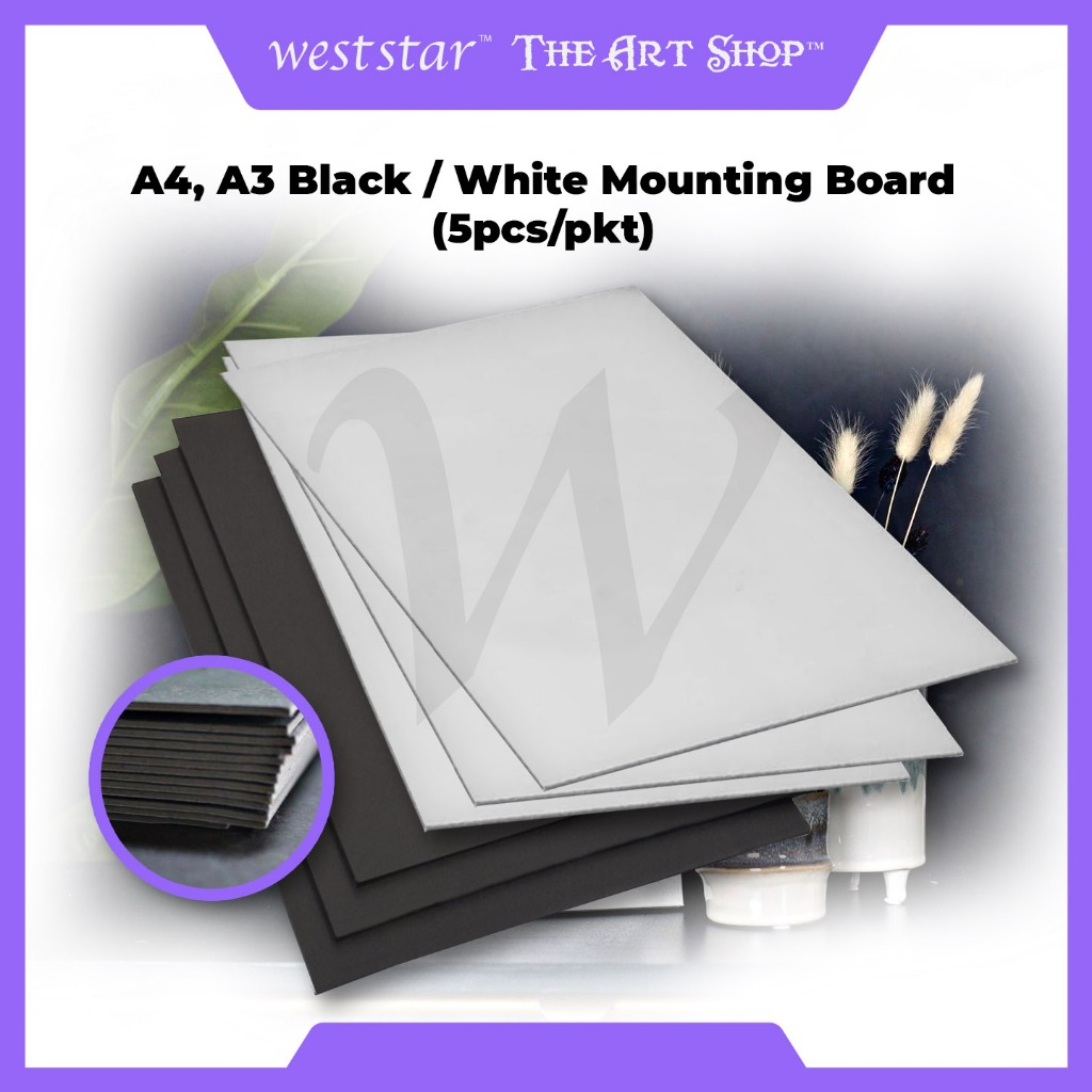 [WETAS] A4, A3 Black / White Mounting Board (5pcs/pkt) | Shopee Malaysia