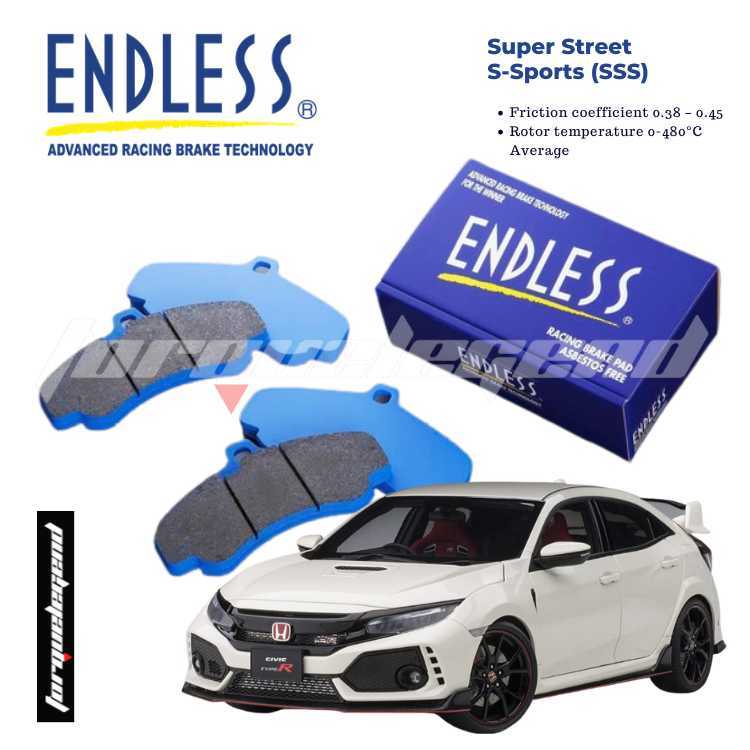 (HONDA FK8/FL5/CIVIC FC) ENDLESS BRAKE PAD SSY TYPE 400°C REAR EP524SSS ...