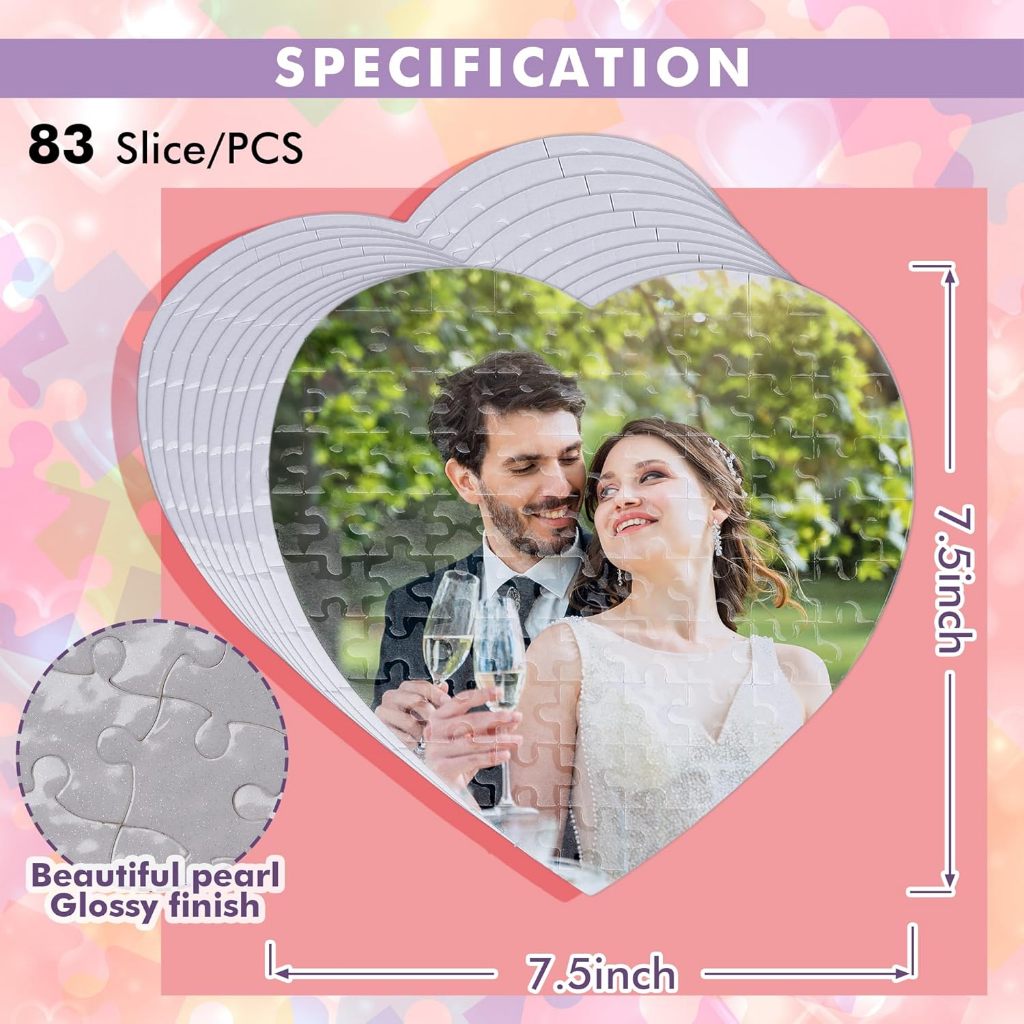 Sublimation Blank Puzzle Heart Shaped,8 Sets Heat Transfer Printing ...