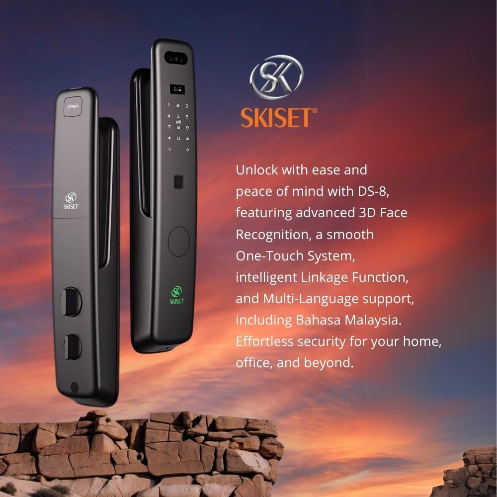 SKISET DS-8 Digital Smart Lock 3D Face Recognations Electronic Mortise ...
