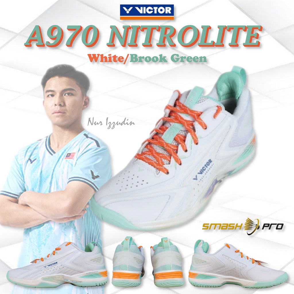 VICTOR SHOES A970 NITROLITE WHITE/BROOK GREEN | Shopee Malaysia