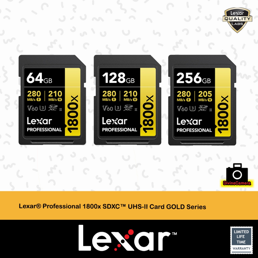 Lexar® Professional 1800x SDXC™ UHS-II Card GOLD Series 64GB/128GB/256GB | Shopee Malaysia