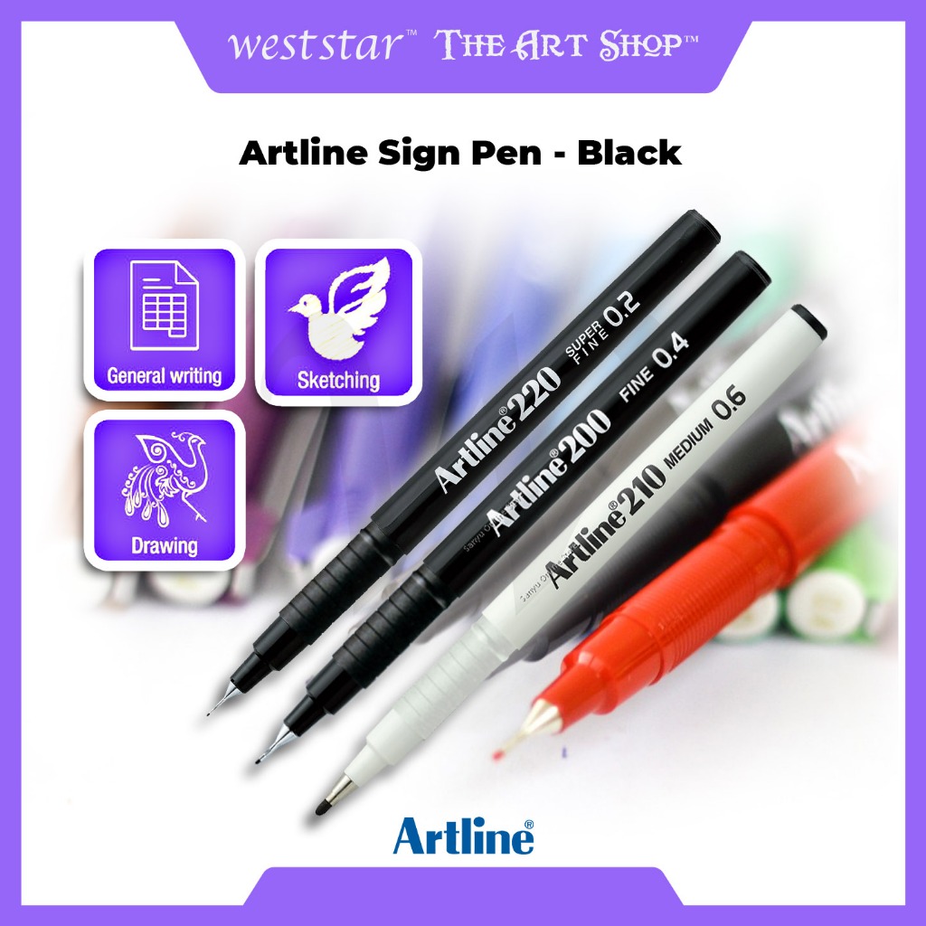 Artline Sign Pen - Black [Weststar The Art Shop] | Shopee Malaysia