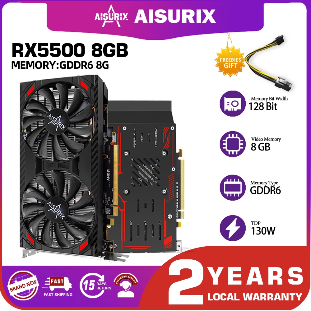 AISURIX Graphics Card RX 5500 8GB AMD 128Bit GDDR6 GPU Video Card For ...