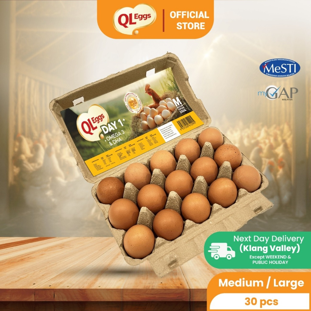 QL Day 1 Egg - Medium / Large (30pcs) Fresh Egg Farm Fresh Egg Telur Segar 鸡蛋 | Shopee Malaysia