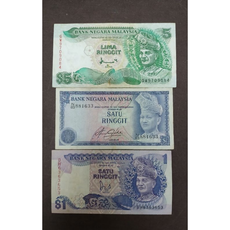 MALAYSIA 4TH, 6th & 7TH SERIES 1 & 5 RINGGIT BANKNOTES. | Shopee Malaysia