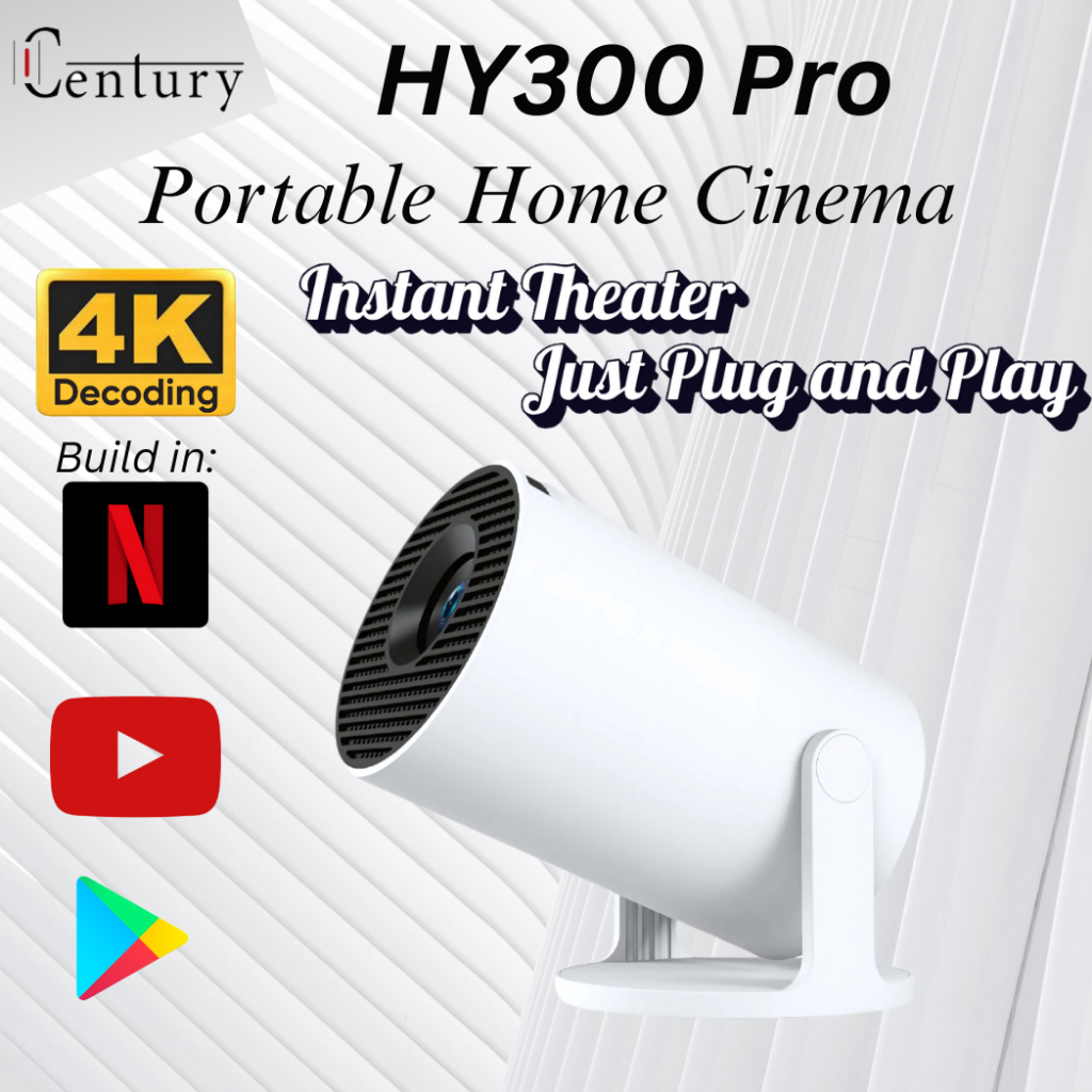 HY300 Pro Projector Portable Home Cinema 4K Android 11 Projector Double ...