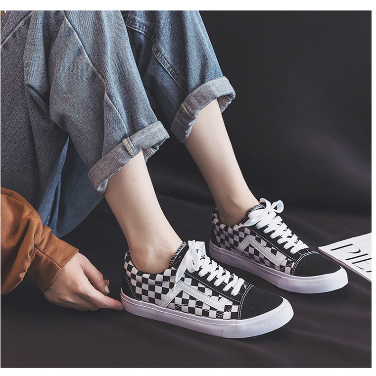 Slip On Checkerboard Pewter Waffle Waffle Made In Vietnam | Shopee Malaysia