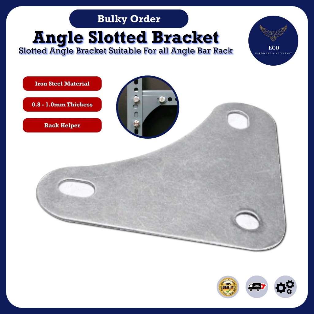 50pcs Corner Plate Slotted Angle Bar Besi Rak Bracket Siku Besi Rak ...