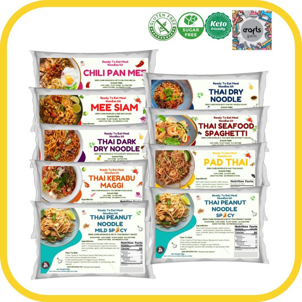 KETOGENIE Ready To Eat Noodles Kit 1 Pack 250g - Sugar Free, Low Carb ...