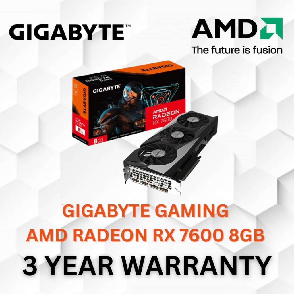 BRAND NEW GIGABYTE GAMING AMD RADEON RX7600 8G+ 3 YEAR WARRANTY ...
