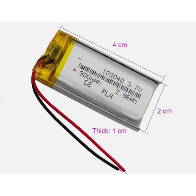 3.7V 800mAh 102040 can use model 902040 lithium polymer lipo Rechargeable battery | Shopee Malaysia