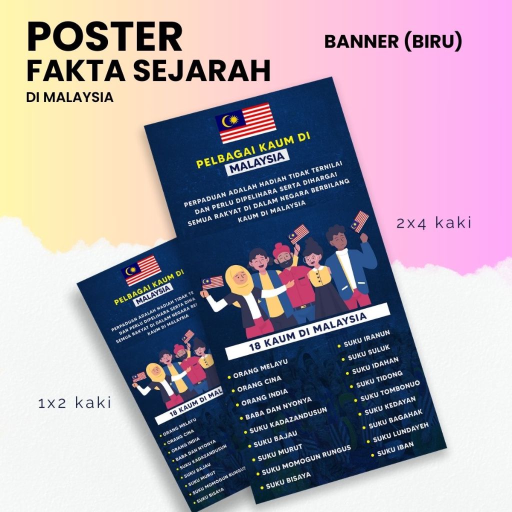 Banner Poster FAKTA SEJARAH MALAYSIA / Merdeka / Sejarah / Flag ...