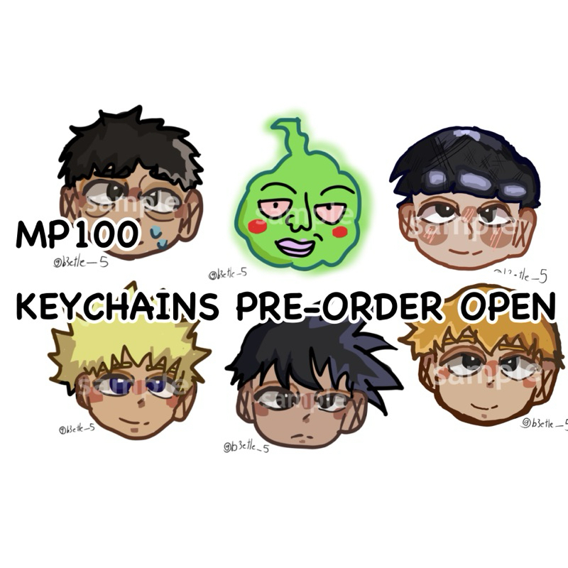 PREORDER!! MP100 KEYCHAINS!! Mob psycho 100, keychains, fanart | Shopee ...