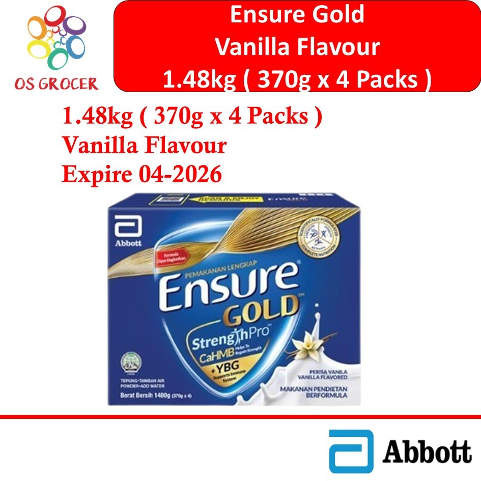 Ensure Gold Vanilla Flavour 1.48kg (370g x 4 Packs ) Expire 04-2026 ...
