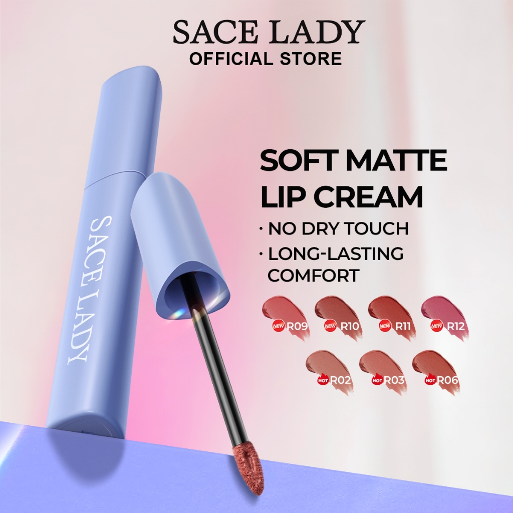 SACE LADY Matte Lip Cream Velvet Lipstick High Pigment Lipmatte Long ...