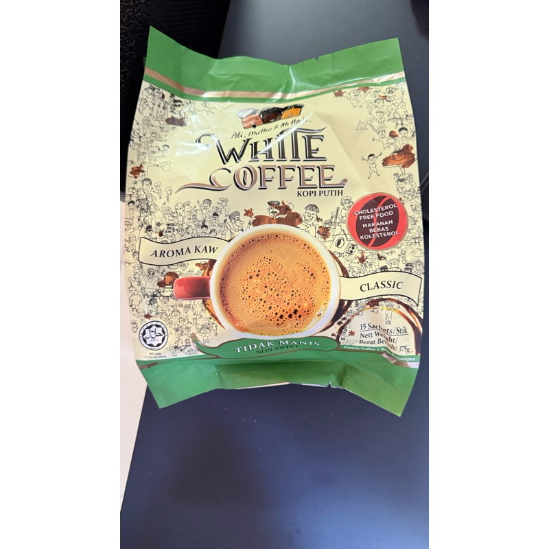 Ali, Muthu & Ah Hock 3 in 1 Tidak Manis White Coffee (15x25g Sachets ...