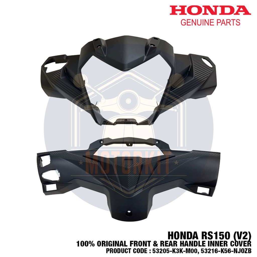 RS150 V2 100% ORIGINAL FRONT REAR HANDLE INNER COVER LAMPU DEPAN METER COVER 53205-K3K-M00 53216 ...