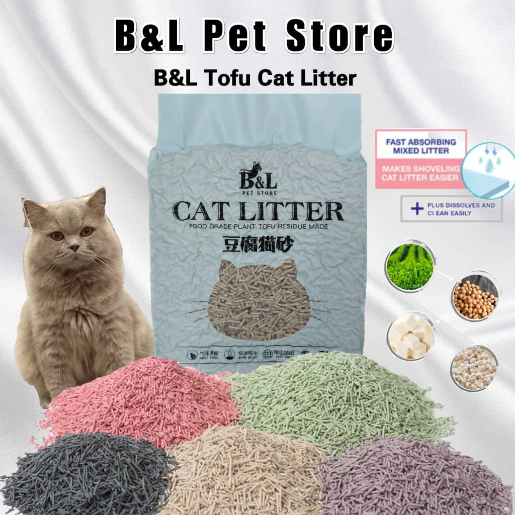 B&L Tofu Cat Litter 6L – Soy-Based Flushable Clumping Low Tracking Pet ...