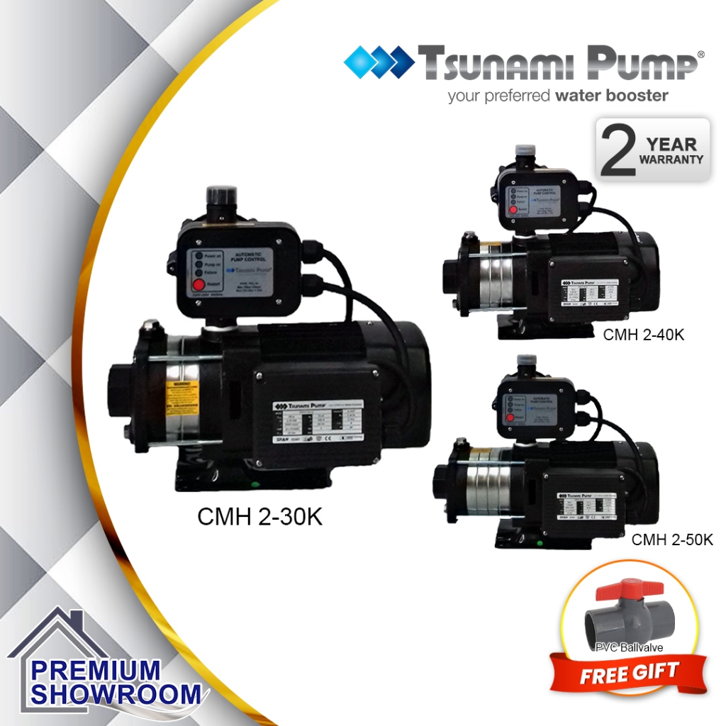 Tsunami Water Pump CMH 2-30K 0.5HP / 2-40K 0.75HP / 2-50K 0.75Hp ...