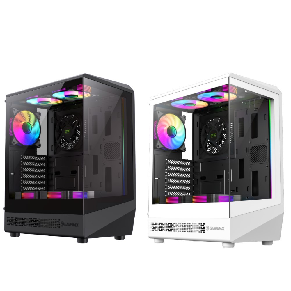 GameMax Infinity Vista COC ATX Casing Black White 5x ARGB Fan Mesh ...