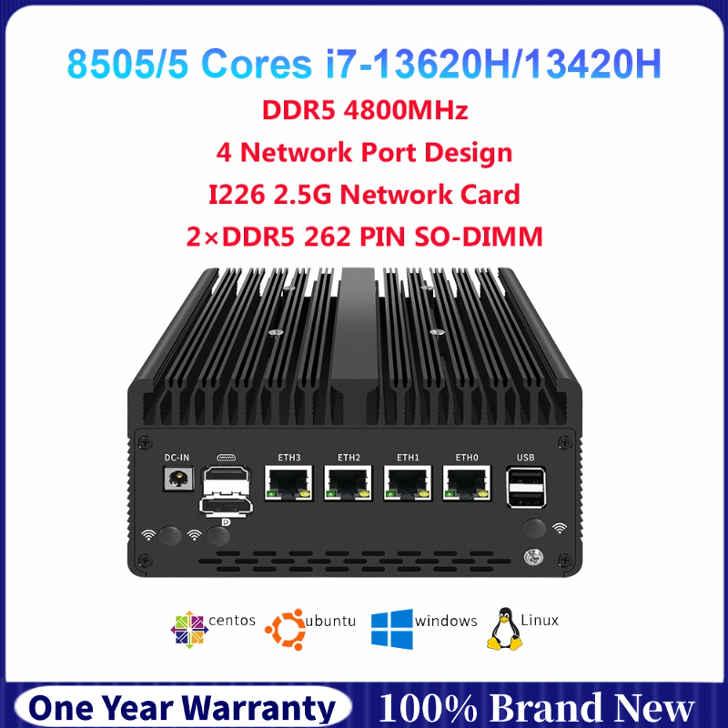 H14 4*Network Soft Router i7 13620H i5 13420H 8505 4*2.5G Nics 2*DDR5 ...