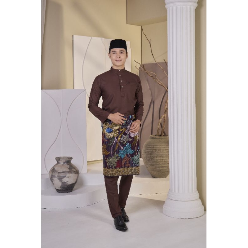 Rich Brown Baju Melayu Zeeq Cekak Musang | Shopee Malaysia