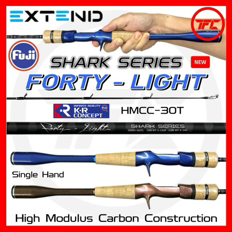 New 2025 EXTEND Shark Series Forty-Light Baitcast & Spinning Rod Joran ...