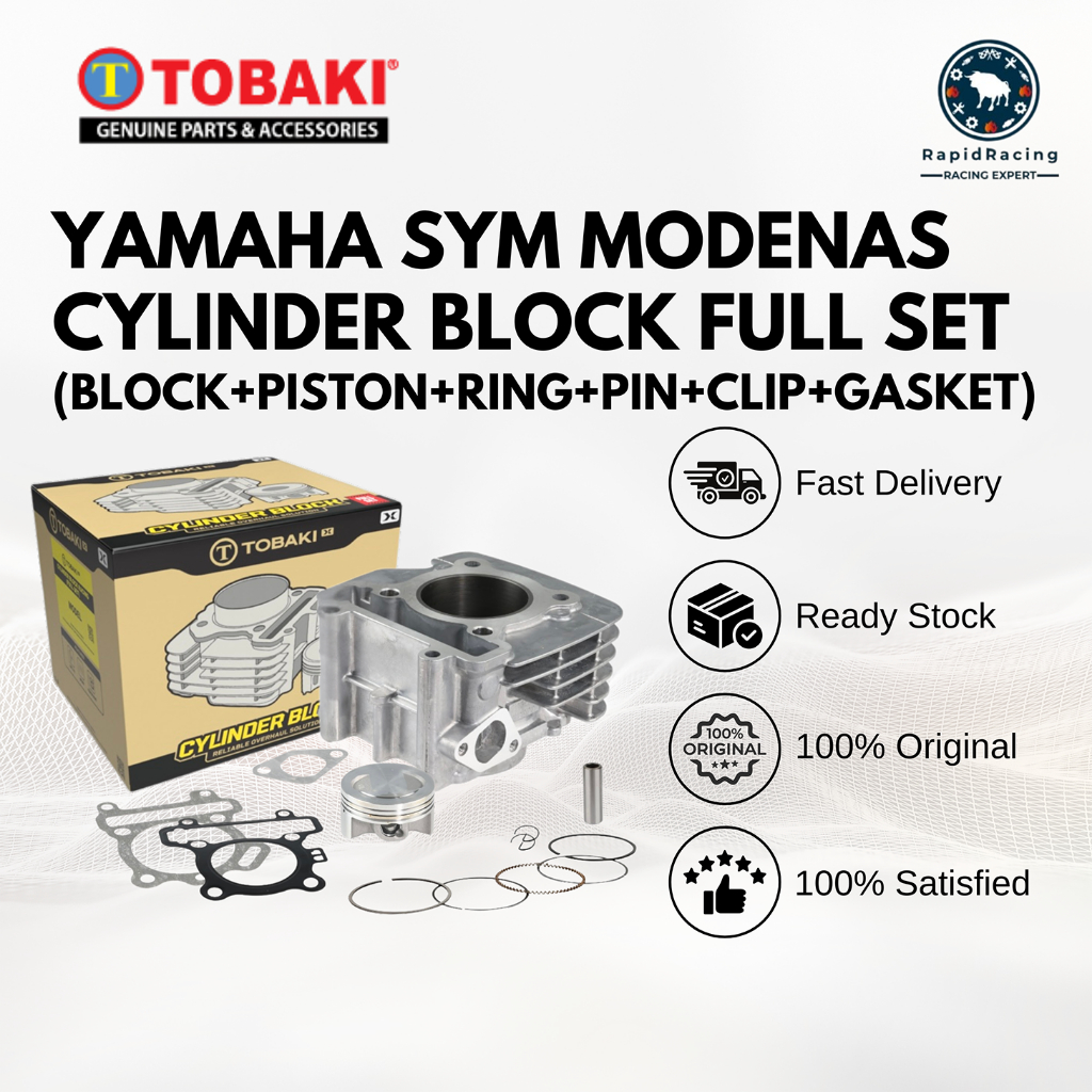 Tobaki Racing Cylinder Block Full Set【YAMAHA MODENAS SYM】SRL115|SRL110 ...