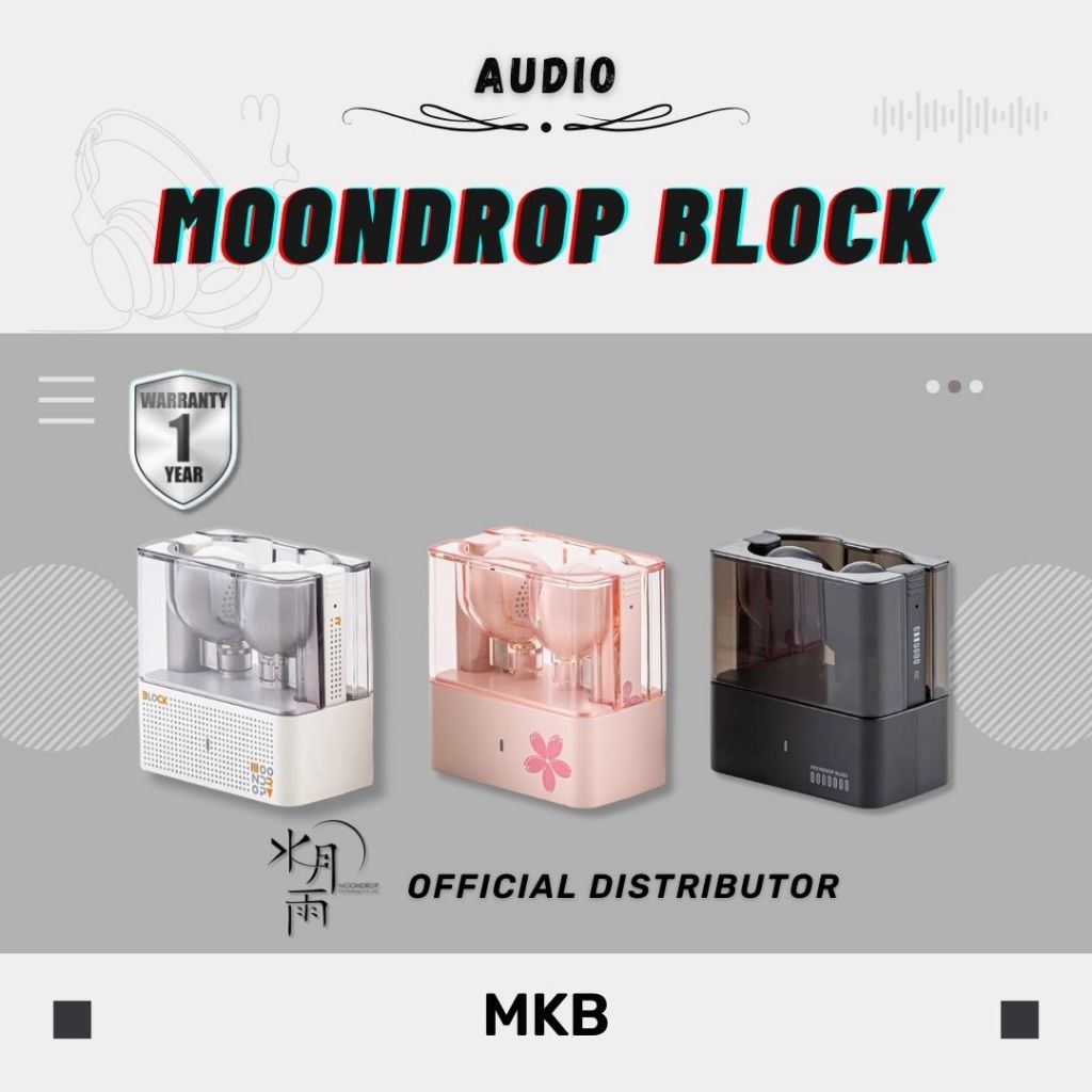 Moondrop Block Bluetooth 5.4 13mm Bass-Enhanced Dynamic Driver Earbuds ...