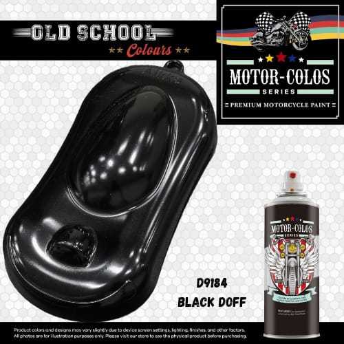 MOTOR-COLOS D9184 BLACK DOFF STANDARD COLOUR AEROSOL SPRAY PAINT 400ML ...