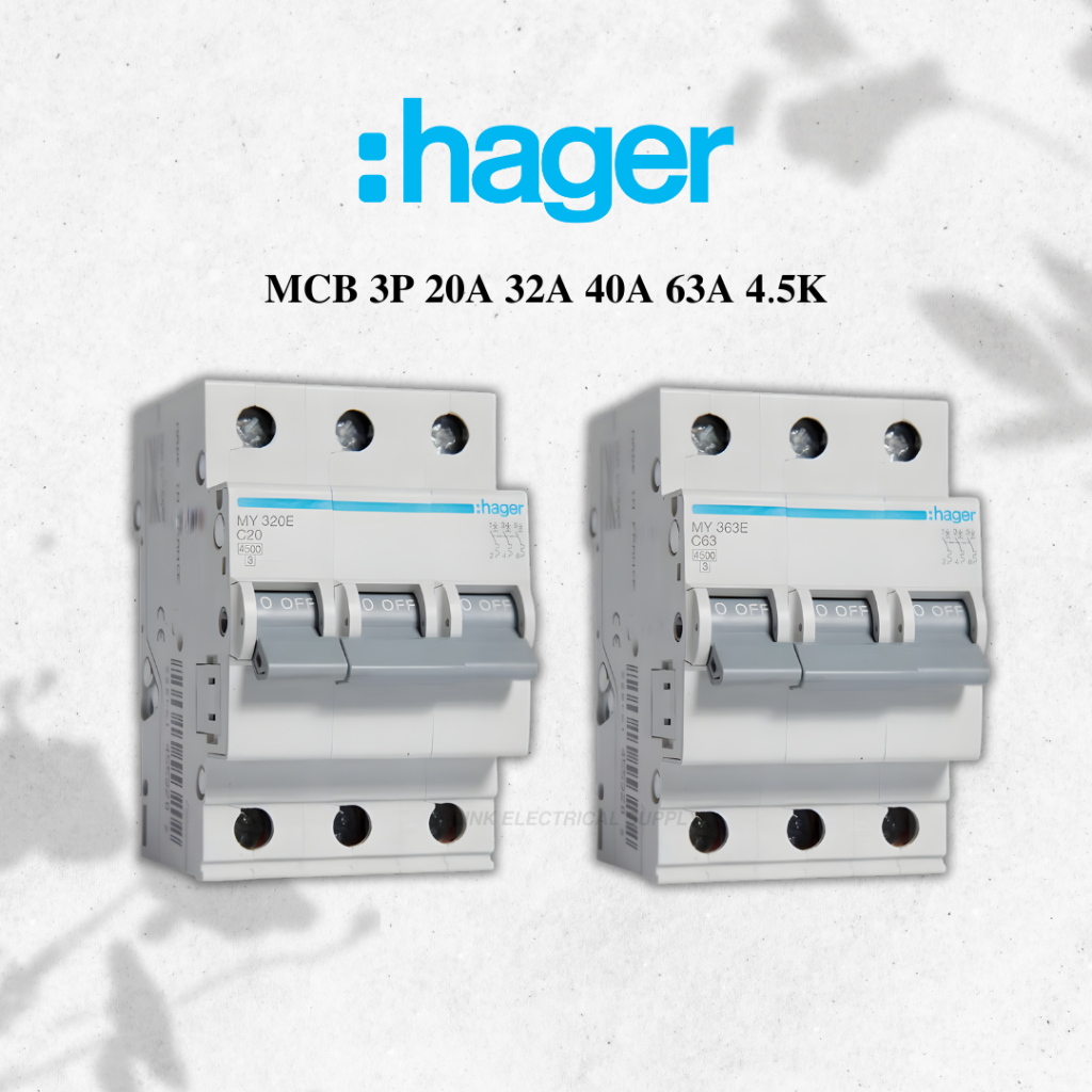 HAGER MCB 3 Pole 20A / 32A / 40A / 63A ( 4.5KA ) MY SERIES | Shopee Malaysia