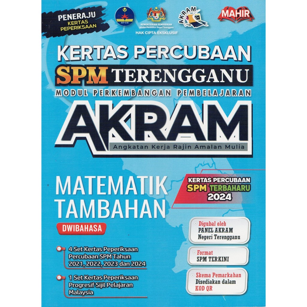 BUKU LATIHAN ( 2025 ) : KERTAS PERCUBAAN SPM TERENGGANU AKRAM MATEMATIK ...