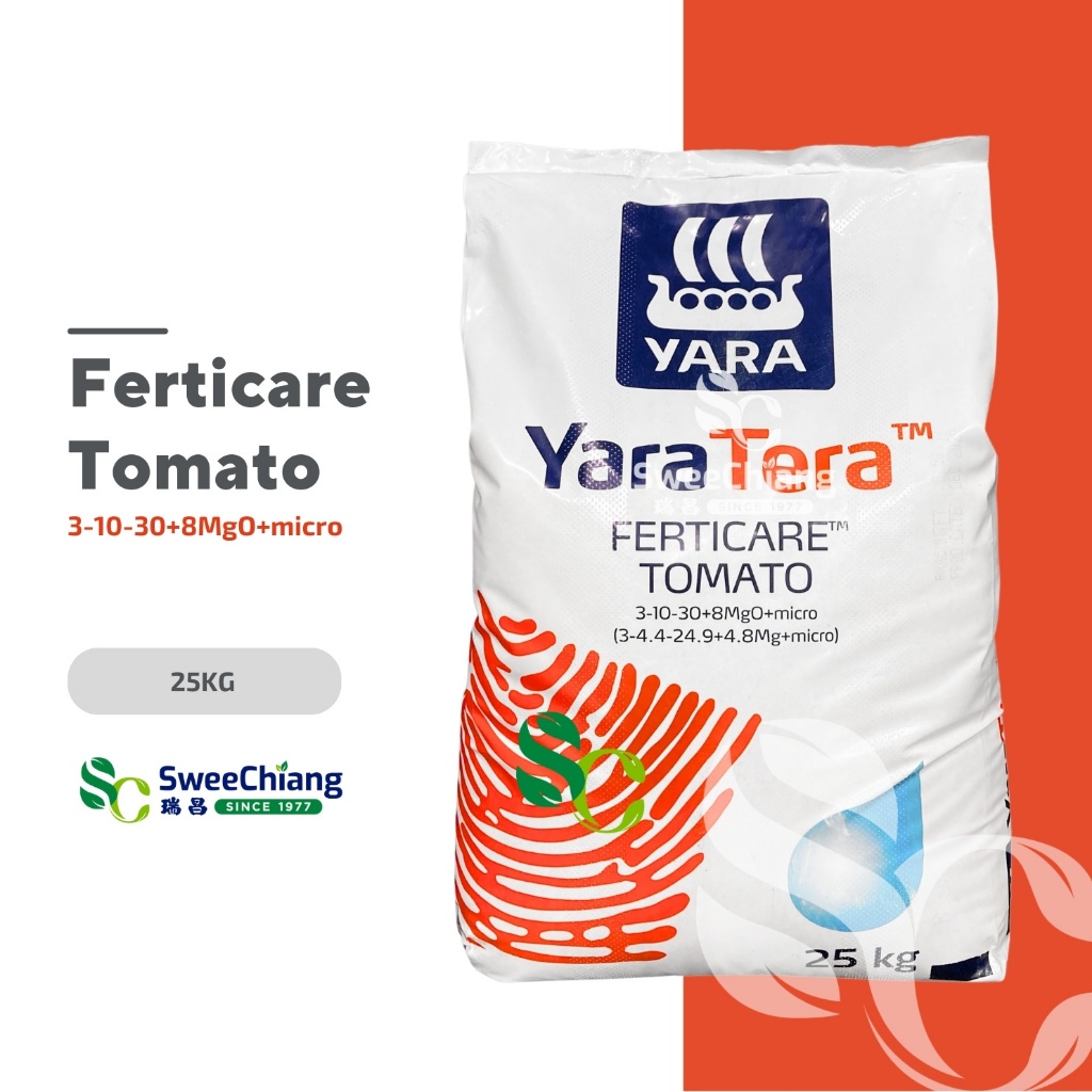 YaraTera FERTICARE TOMATO 3-10-30+8MgO 25kg NPK Fertilizer Fertigation ...