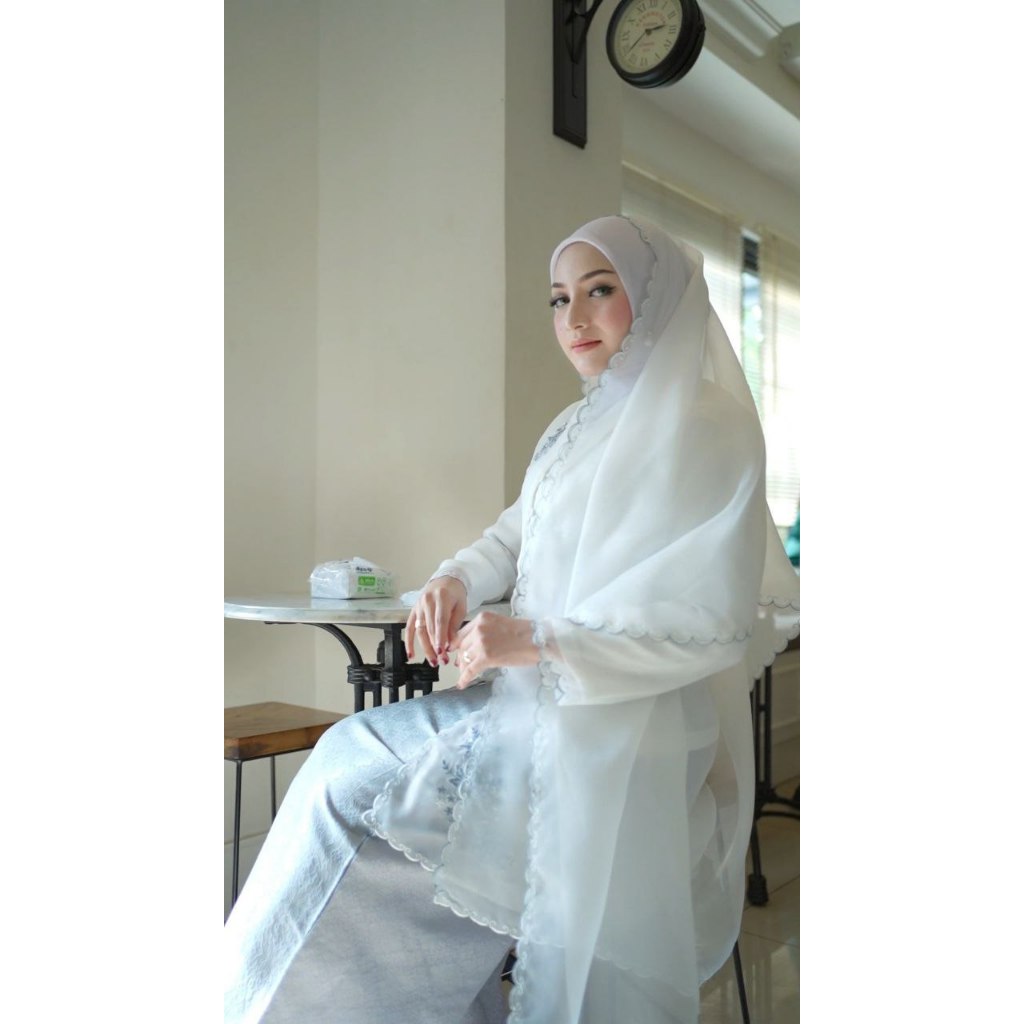 Selendang Organza Bersulam | Shopee Malaysia
