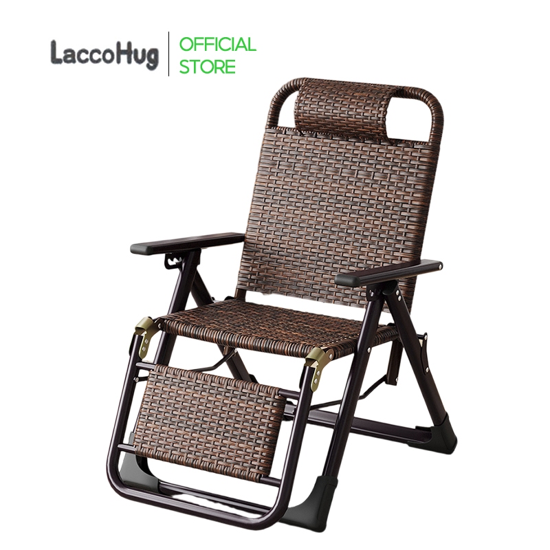LACCOHUG Kerusi Lipat Bamboo rattan folding chair 2in1 Lazy Kerusi ...