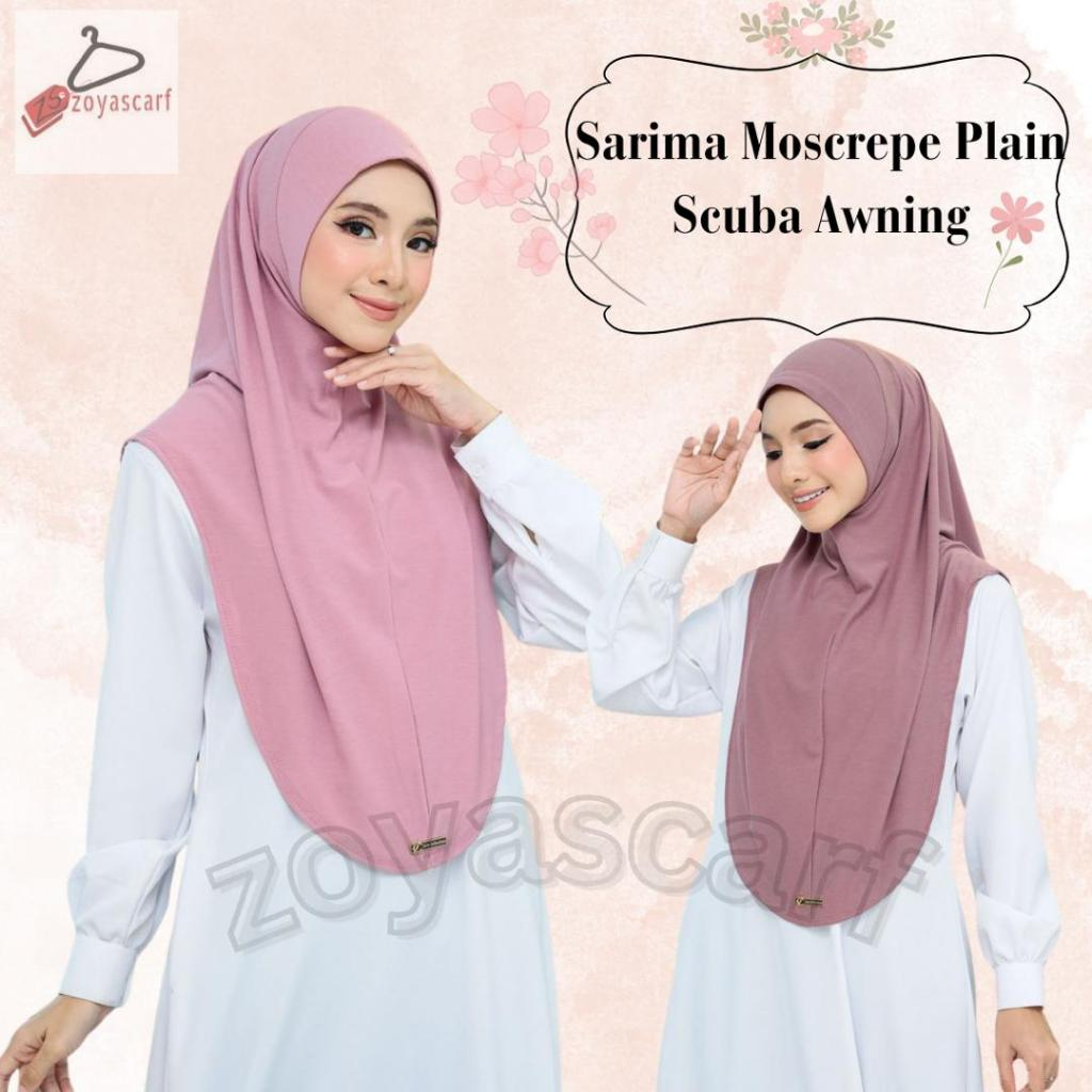 Tudung sarung Sarima Plain Scuba Awning Kain Mosscrepe | Shopee Malaysia