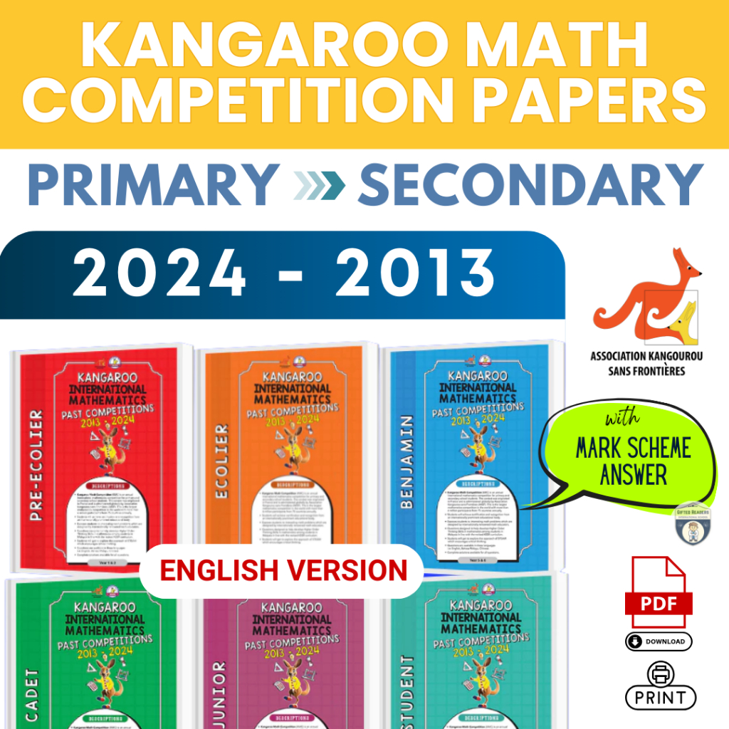 22 KMC KANGAROO MATHEMATICS PAST COMPETITION 2013-2024 Primary ...