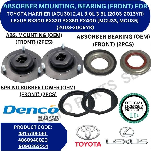 ABSORBER MOUNTING, COVER, BEARING (FRONT) FOR TOYOTA HARRIER [ACU30 ...
